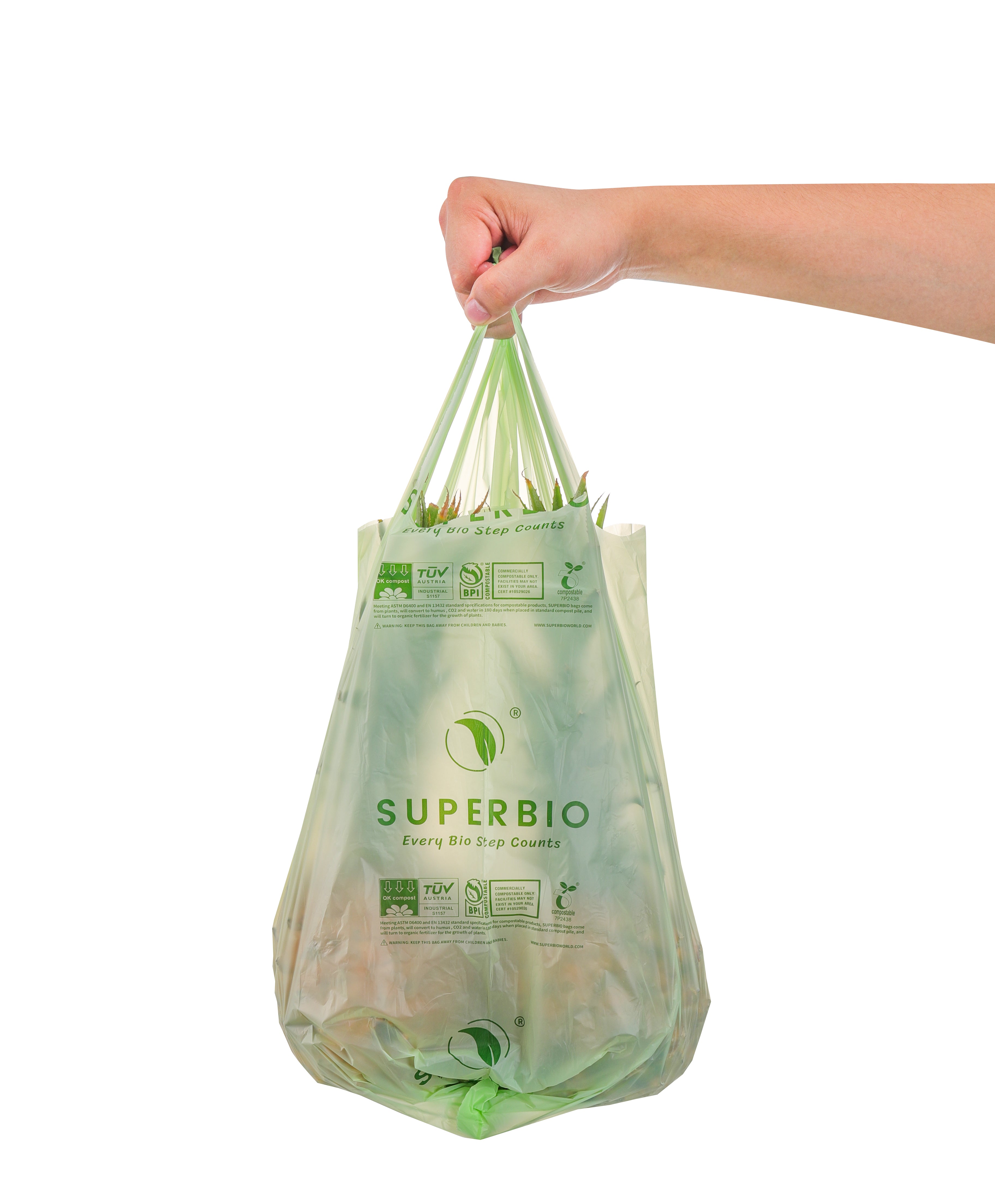 High Quality Compostable Handle Tie Garbage Bag, Easy to Use
