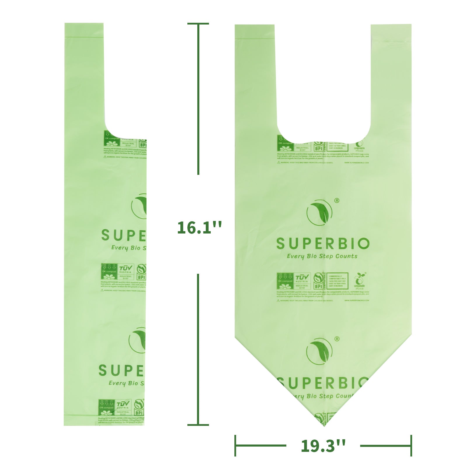 10% Off Compostable Food Scrap Bags, 1.6 GAL Handle Tie Bags